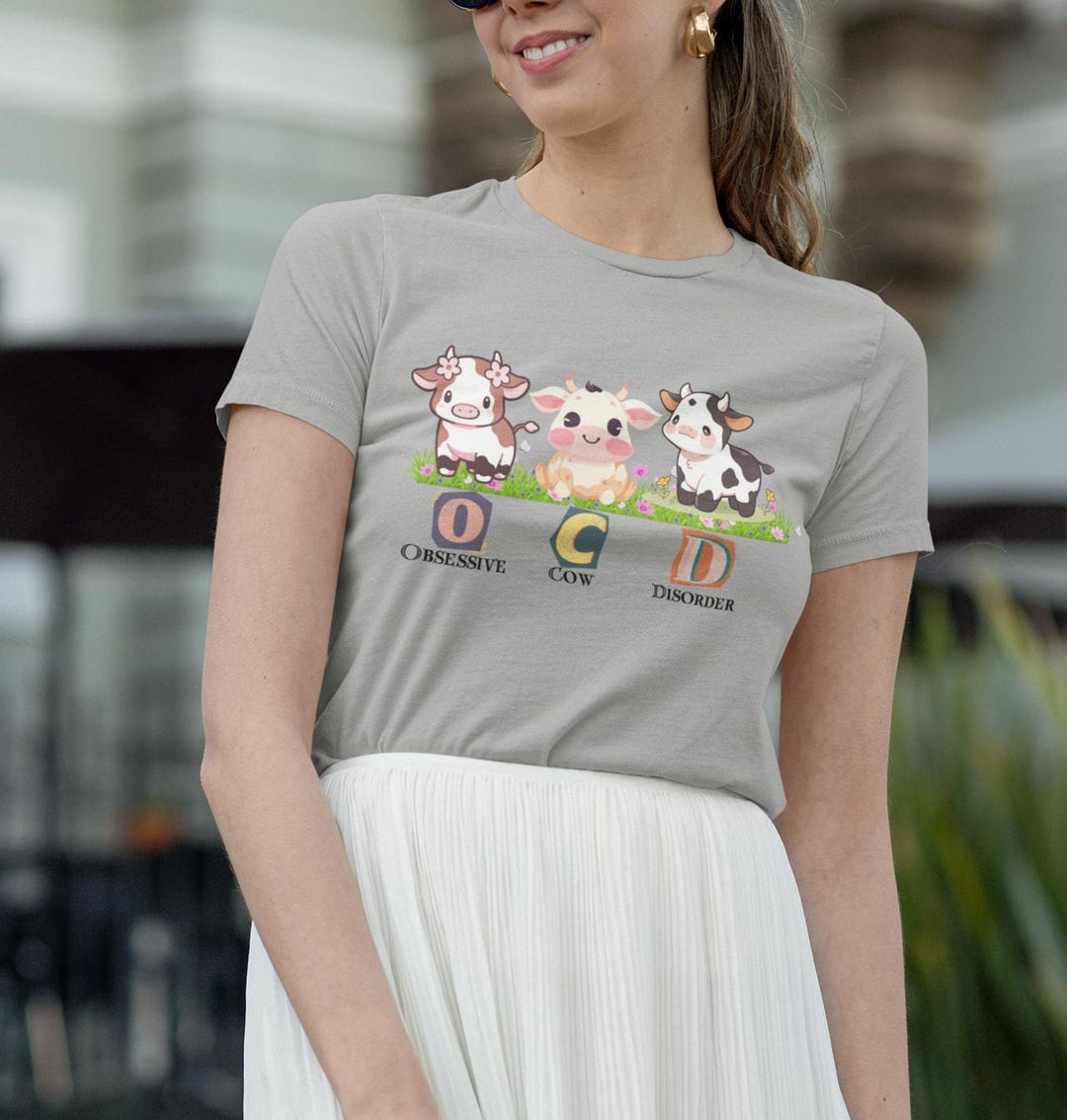 Funny OCD Cow Graphic T-shirt, Cute Cows Tee, Gift for Animal Lovers ...