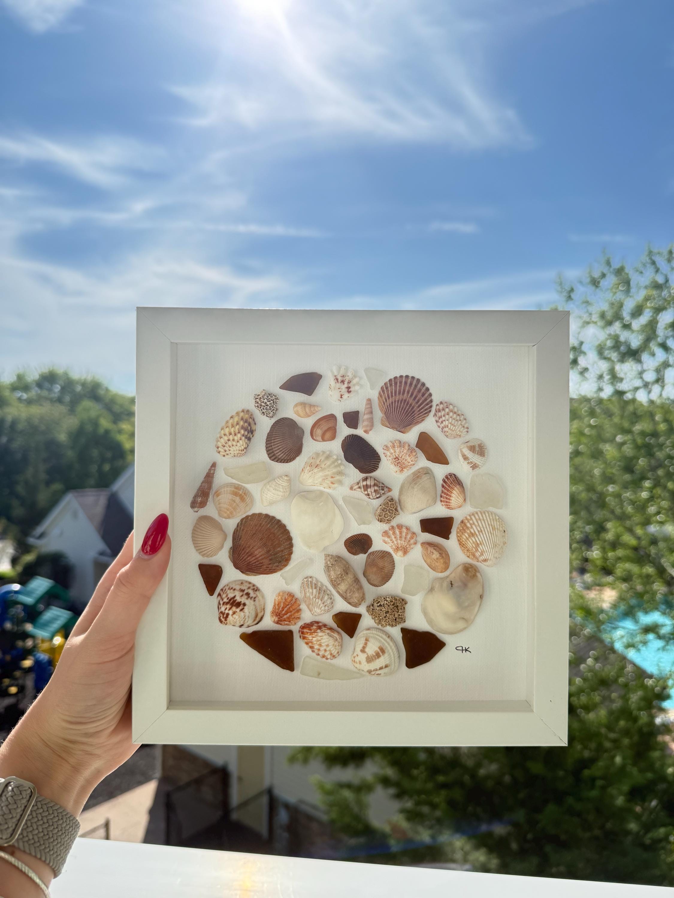 Rhode Island Sea Glass & Shell Collage: 9x9 Framed Beach Decor - Etsy