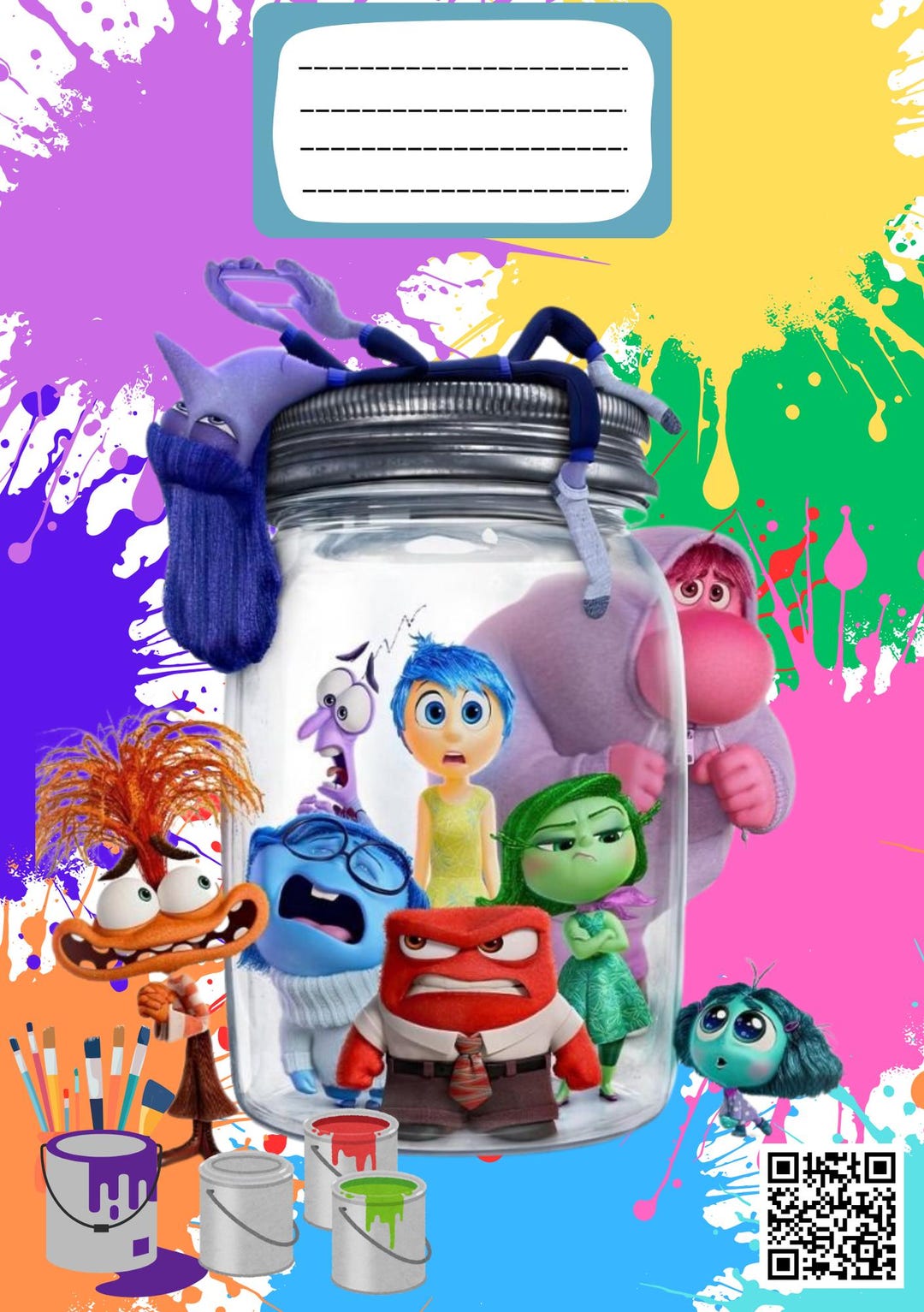 Inside Out Coloring Book Printable Fun for Kids Emotional Characters ...