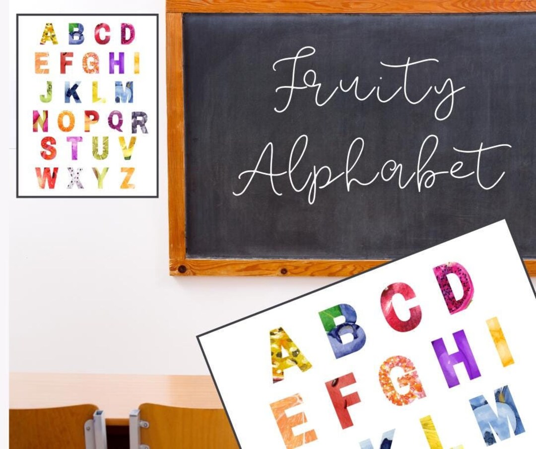 Fruity Alphabet Digital Download Poster Size Fruit Alphabet Teacher ...