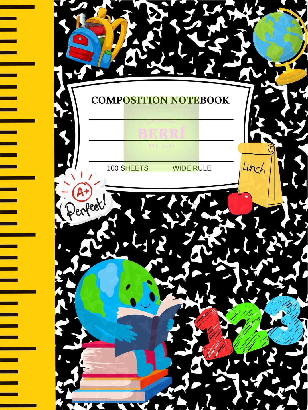 Composition Notebook PNG Clipart: Back to School Digital Download - Etsy