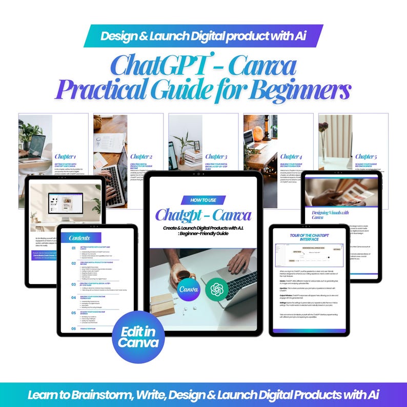 2025 Chat GPT & Canva Guide | Learn Chatgpt - Etsy