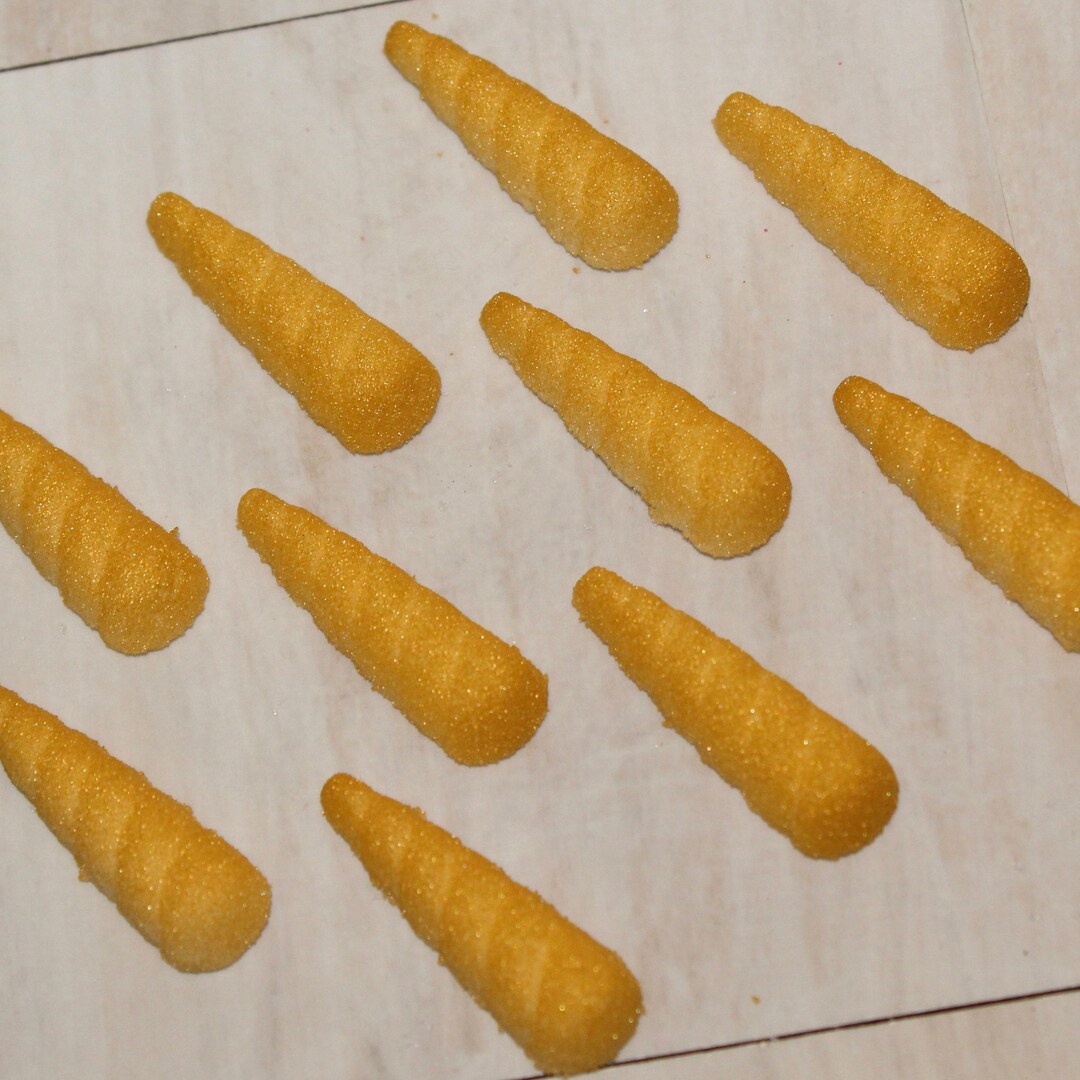 Edible Gold Unicorn Horn Dec-ons (qty 24) Edible Molded Sugar Gold ...