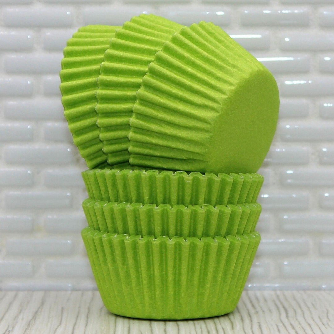 Mini Lime Green Cupcake Liners (qty 50) Mini Lime Green Baking Cups ...