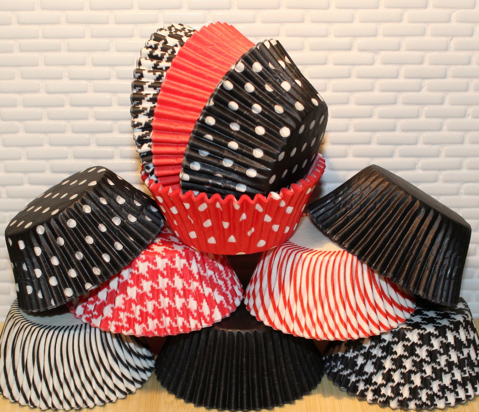 Red Black & White Polka Dot Cupcake Liners Qty 45 Red Polka | Etsy