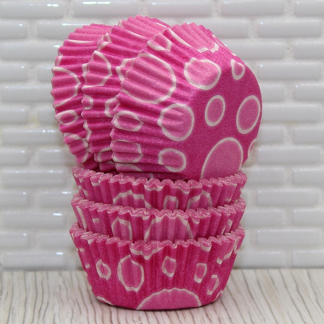 Mini Pink Dots Heavy Duty Cupcake Liners (qty 50) Mini Pink Cupcake ...