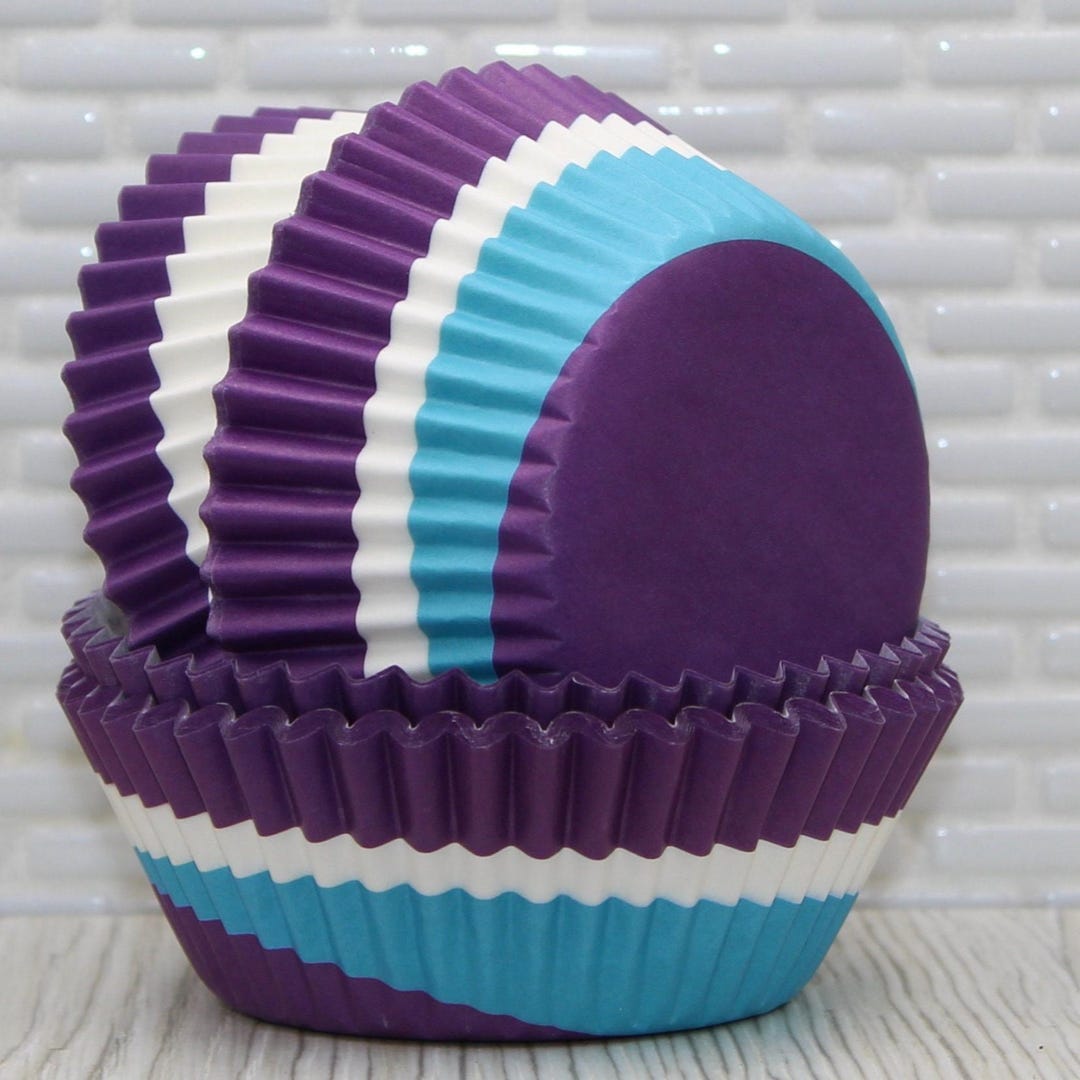 Purple & Turquoise Swirl Cupcake Liners (qty 40) | Purple Swirl ...