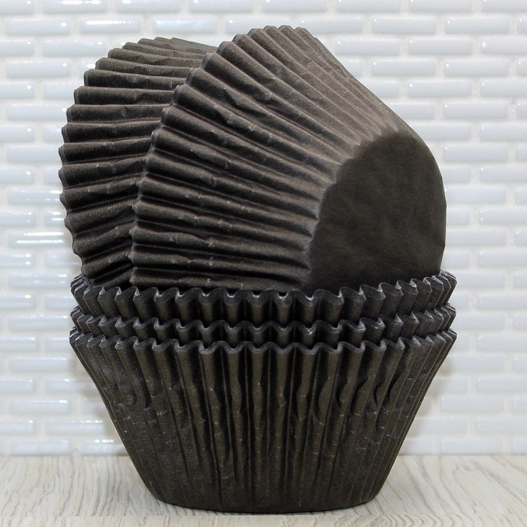 Jumbo Black Cupcake Liners (qty 30) Jumbo Black Greaseproof Muffin Cups ...