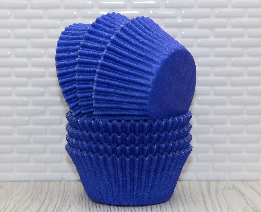Dark Blue Cupcake Liners qty 45 Blue Baking Cups Cupcake - Etsy