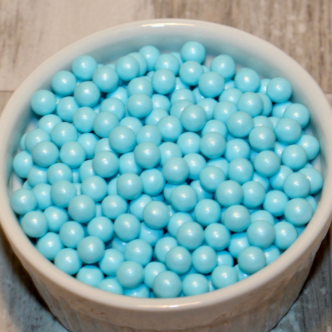 Pearl Blue Sugar Candy Beads 7 MM (3 Oz) Blue Candy Beads, Candy Beads ...