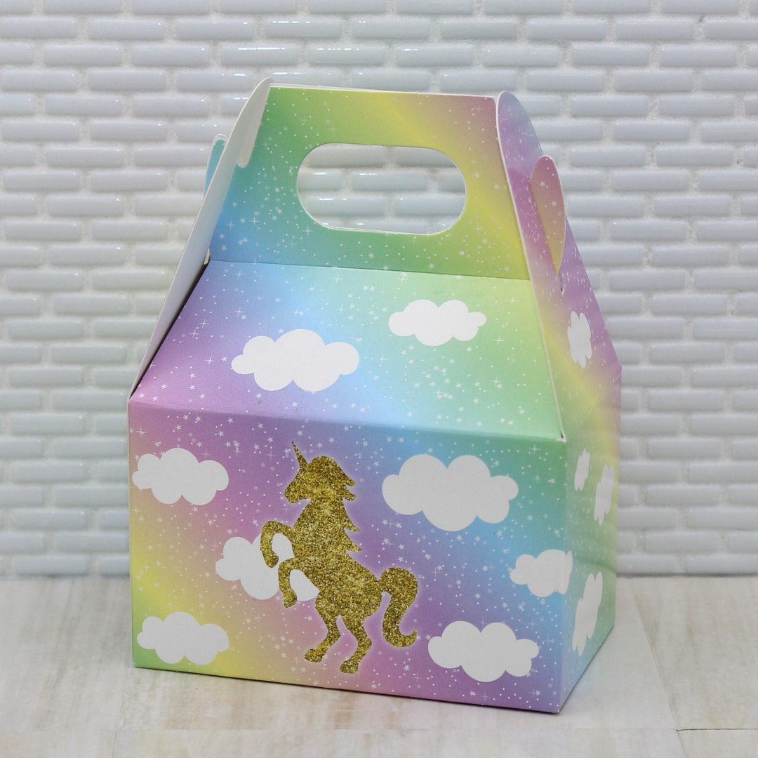 Unicorn Gable Box (qty 3) Pastel Unicorn Gable Box, Unicorn Gable ...