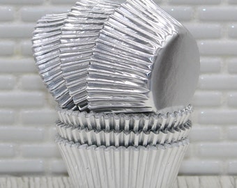 Mini Silver Foil Cupcake Liners - Etsy