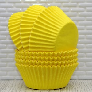Yellow Cupcake Liners (qty 45) Yellow Baking Cups, Yellow Cupcake ...