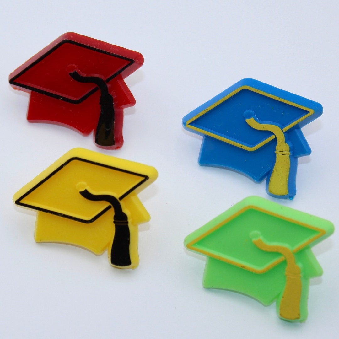 Colored Graduation Cap Cupcake Rings (qty 12) Graduation Cap Cupcake ...