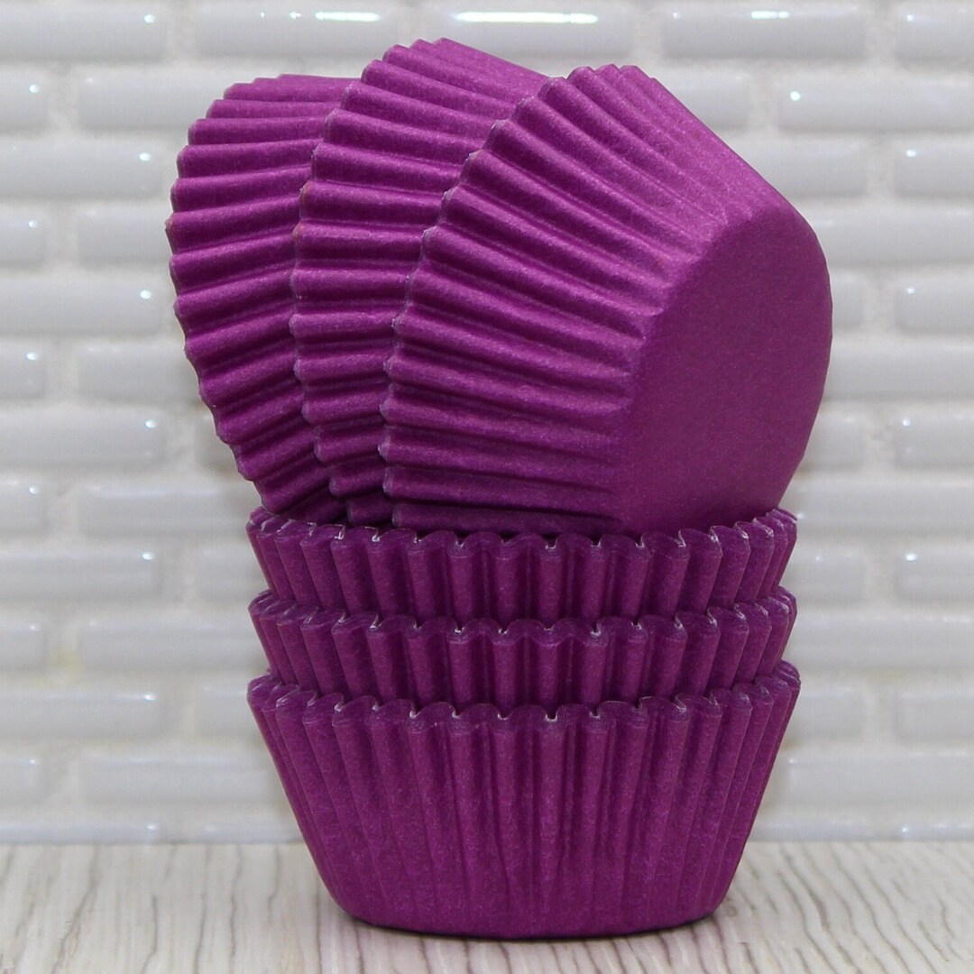 Mini Purple Cupcake Liners (qty 50) Mini Purple Baking Cups, Mini ...