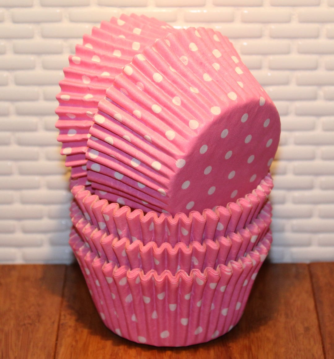 Pink Polka Dot Heavy Duty Cupcake Liners qty 32 Pink Polka - Etsy