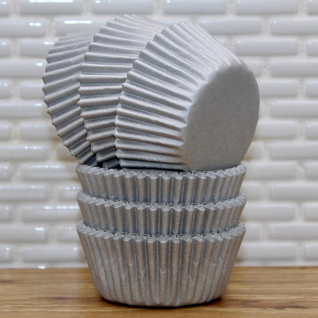 Mini Silver Sheen Heavy Duty Cupcake Liners (qty 50) Mini Silver ...