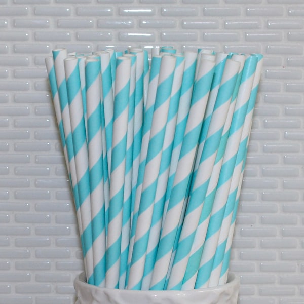 Aqua Paper Straws - Etsy