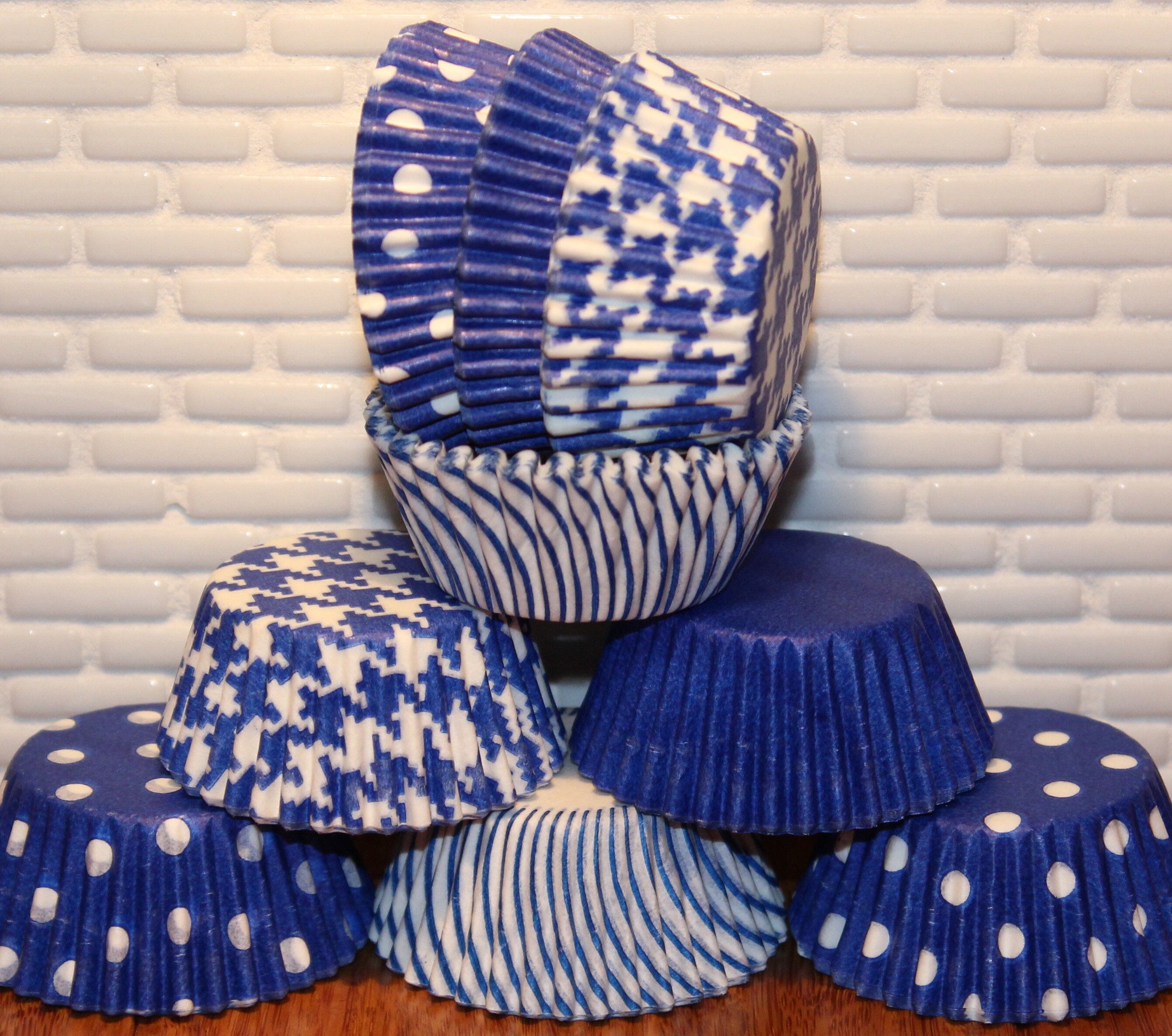 Dark Blue Cupcake Liners qty 45 Blue Baking Cups Cupcake - Etsy