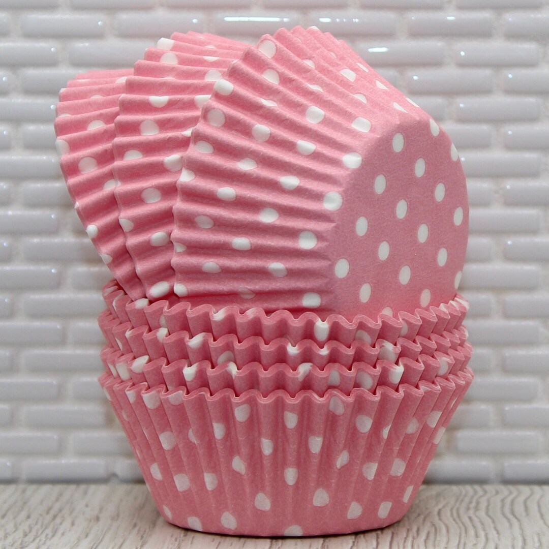 Light Pink Polka Dot Cupcake Liners (45 Qty) Pink Polka Dot Baking Cups ...