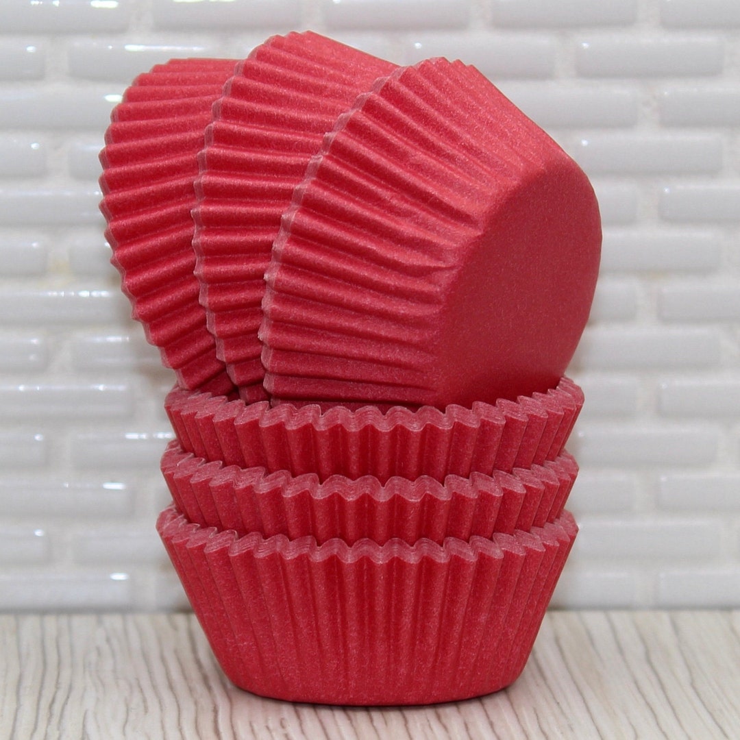 Mini Red Heavy Duty Cupcake Liners (qty 50) Mini Red Baking Cups, Mini ...