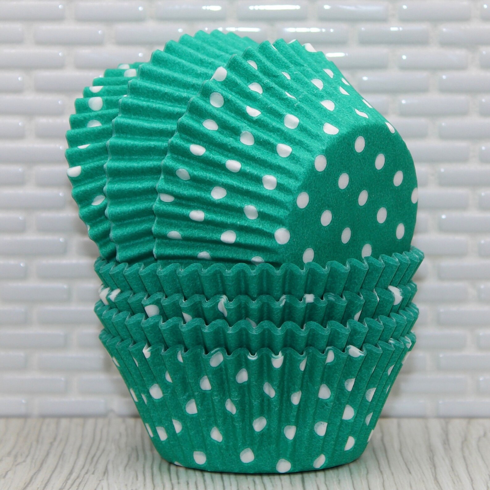Teal Green Polka Dot Cupcake Liners Assortment (qty 60) Green Polka Dot ...