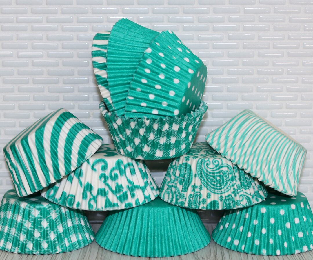 Teal Green Cupcake Liner Assortment (qty 70) Green Cupcake Liners ...