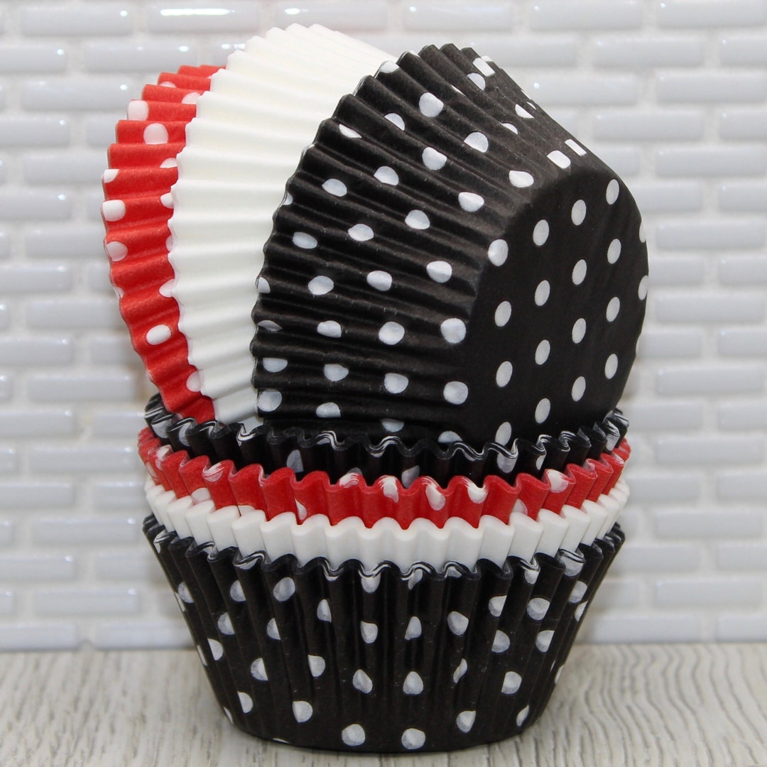 Red, Black & White Polka Dot Cupcake Liners (qty 60) Red Polka Dot ...