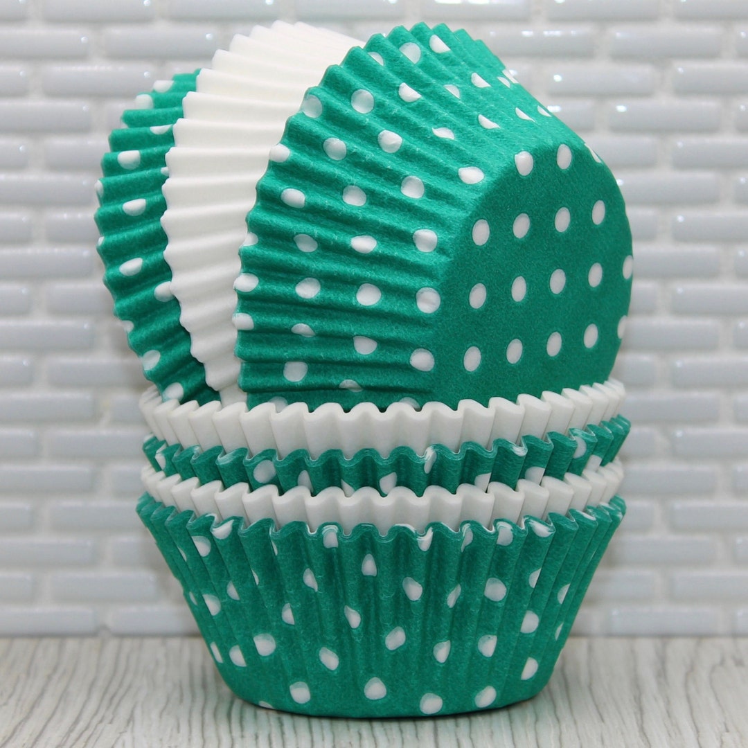 Teal Green Polka Dot Cupcake Liners Assortment (qty 60) Green Polka Dot ...