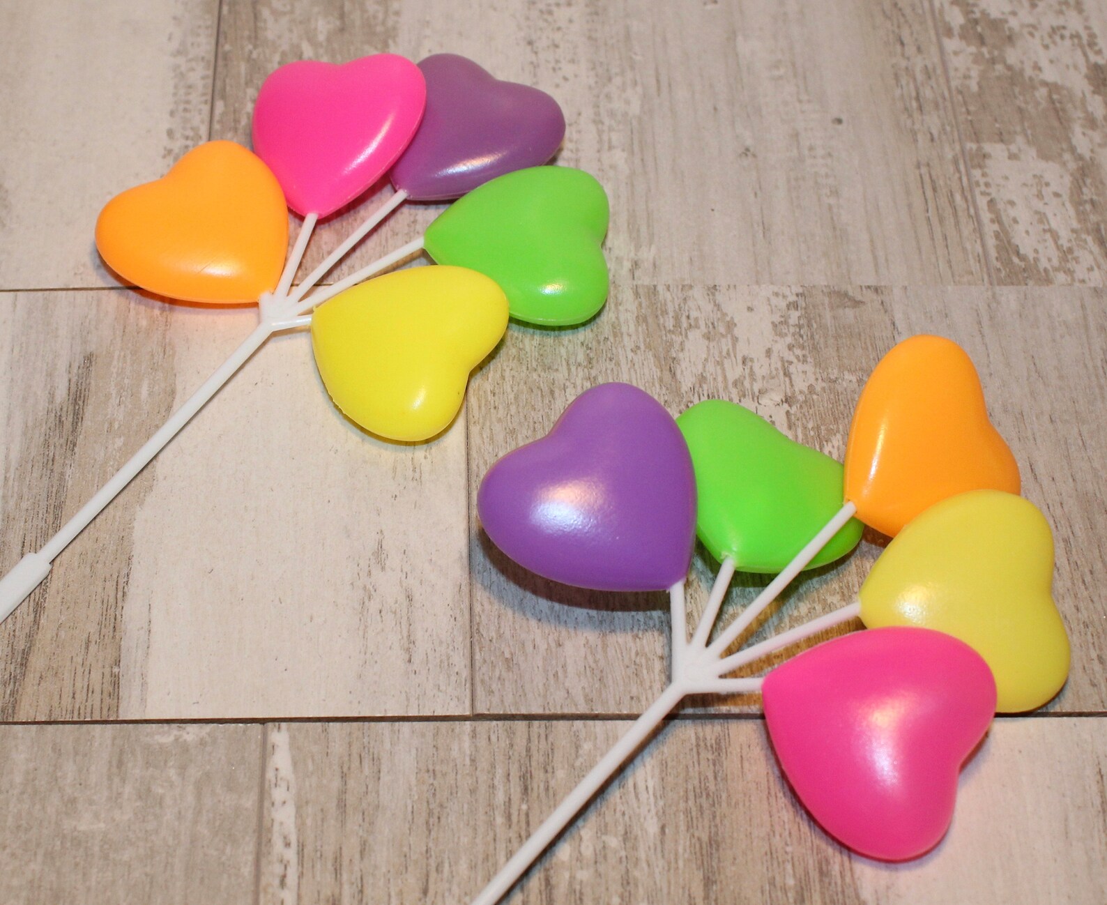 Bright Heart Balloon Picks qty3 Balloon Clusters Bright | Etsy