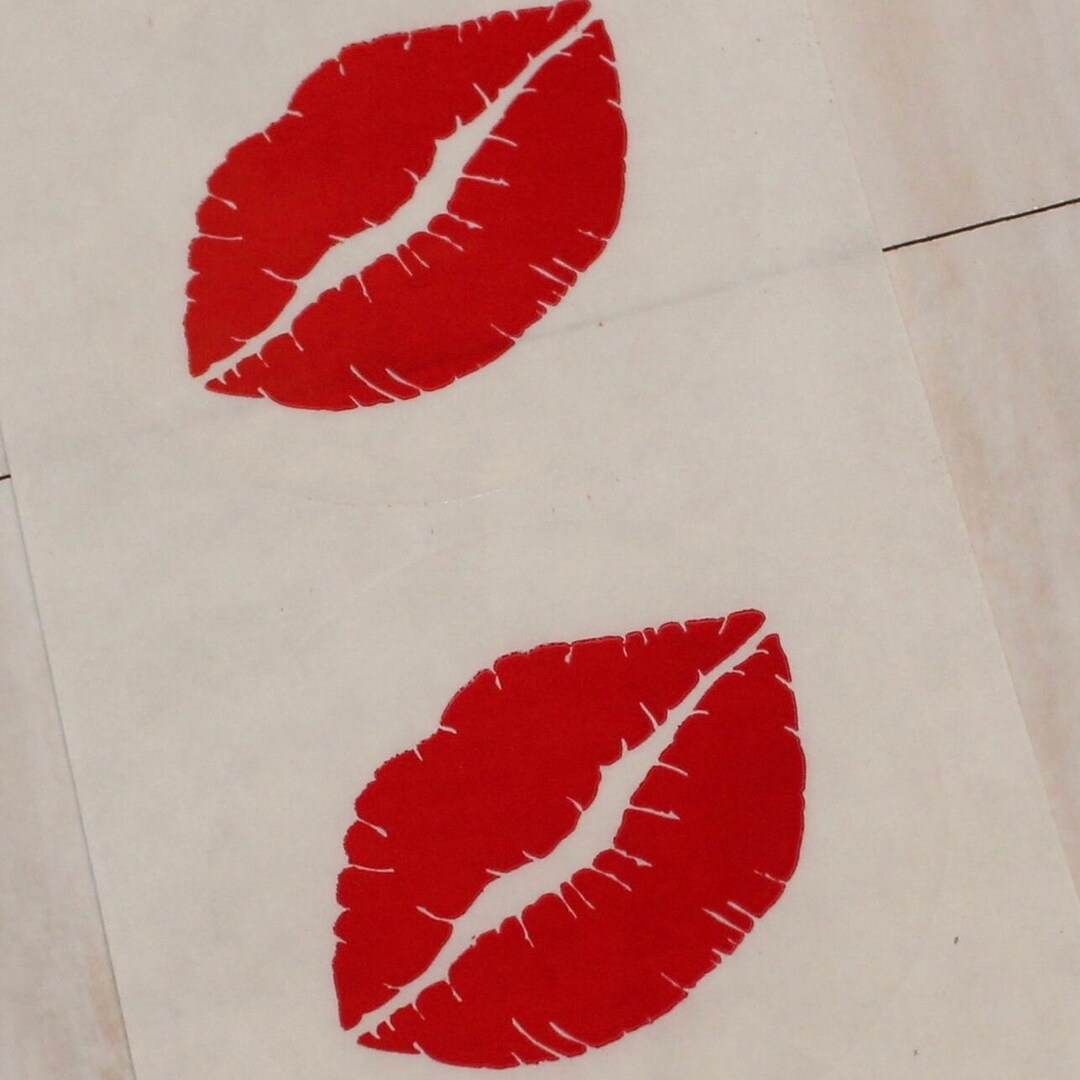 Kiss Stickers (qty 20) Kiss Labels, Lips Stickers, Lip Labels, Lip ...