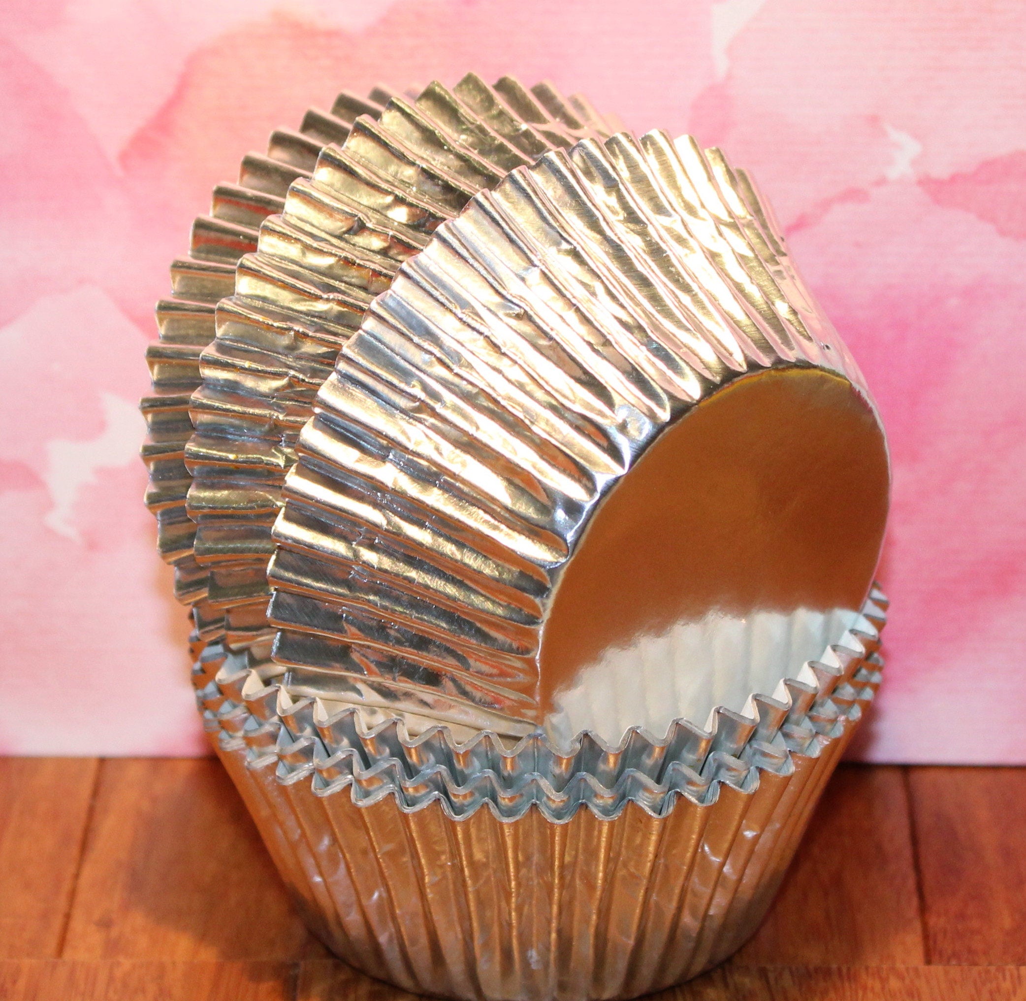 Silver Foil Cupcake Liners Qty 50 Silver Foil Baking Cup | Etsy