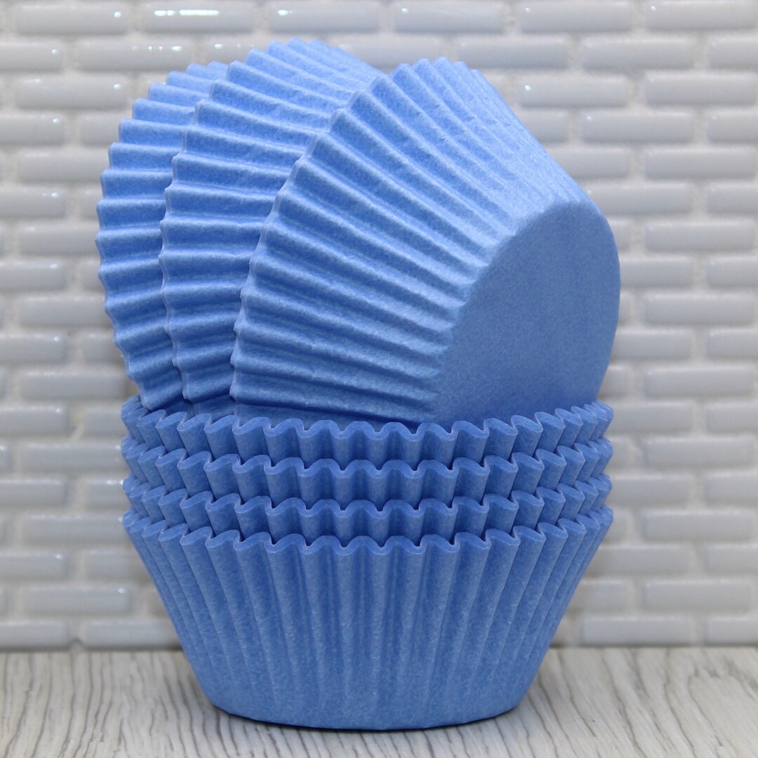 Light Blue Cupcake Liners (qty 45) Blue Cupcake Papers, Blue Baking ...