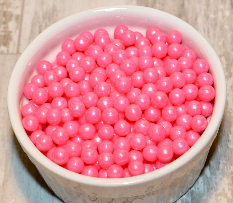Pearl Pink Sugar Candy Beads 7 MM 3 Oz Pink Candy Beads - Etsy