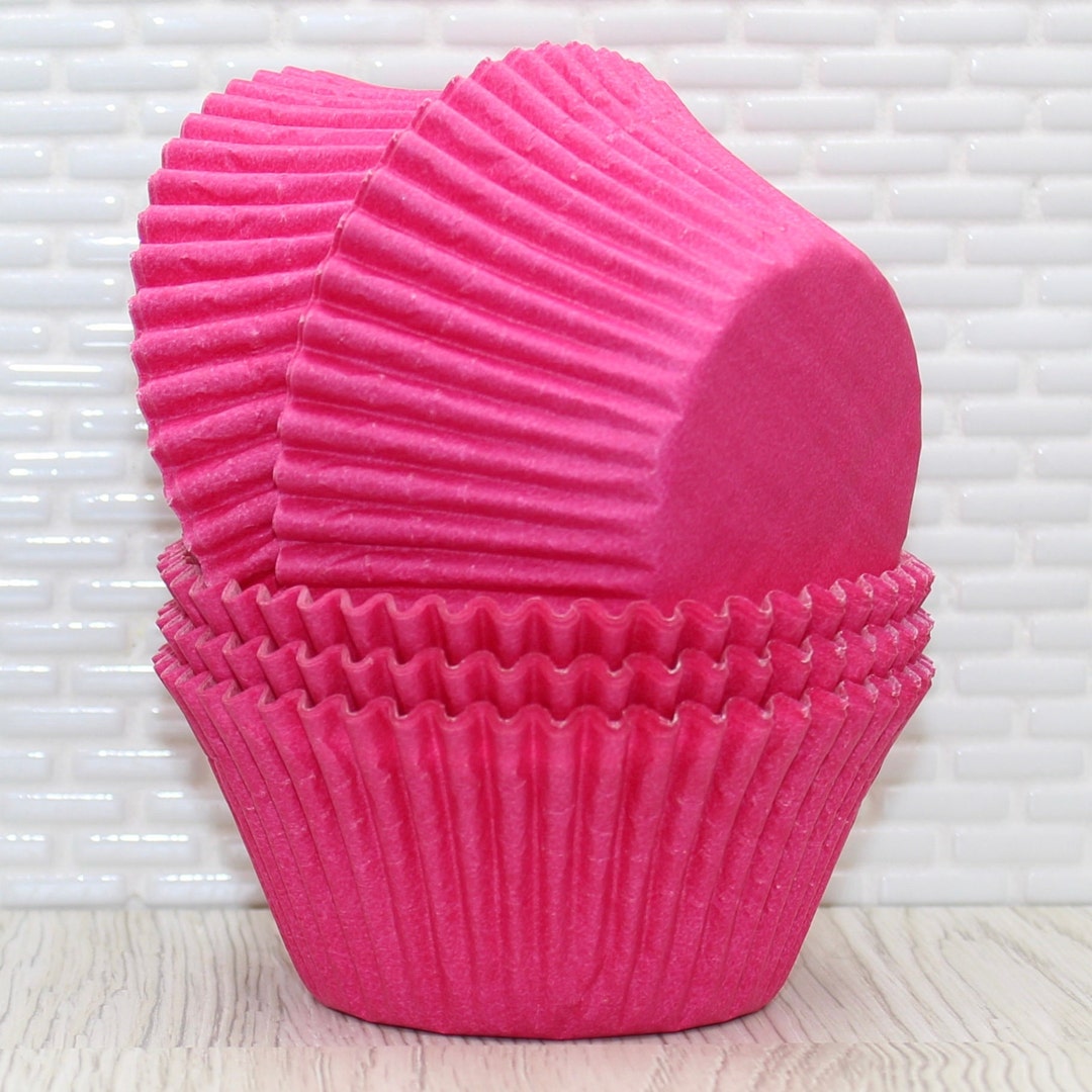 Jumbo Pink Cupcake Liners (qty 30 ) Jumbo Pink Baking Cups, Jumbo Pink ...