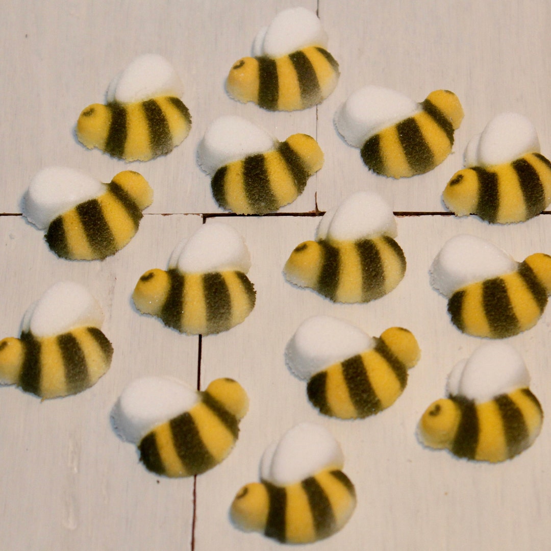Edible Bumble Bee Dec-on Cupcake Sugar Decorations (qty 12) Edible Bee ...