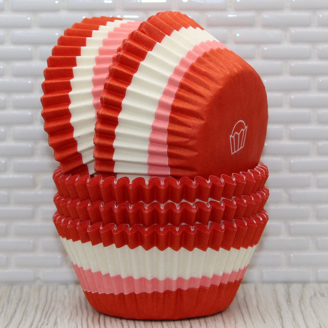 Red Swirl Cupcake Liners (45 Qty) Red Swirl Baking Cups, Red Cupcake ...