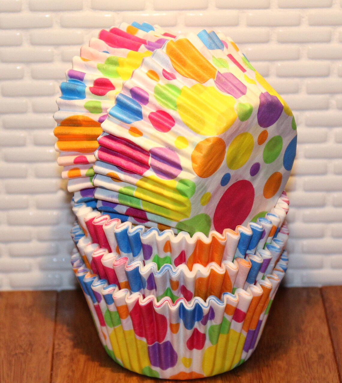 STND Rainbow Stripe Heavy Duty Cupcake Liners Qty 32 | Etsy