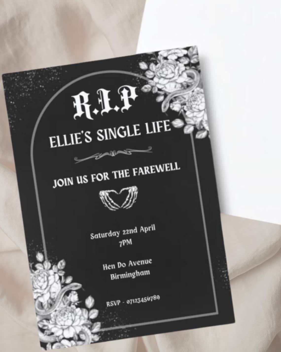 EDITABLE RIP Single Life! Hen Party Invitations - Etsy