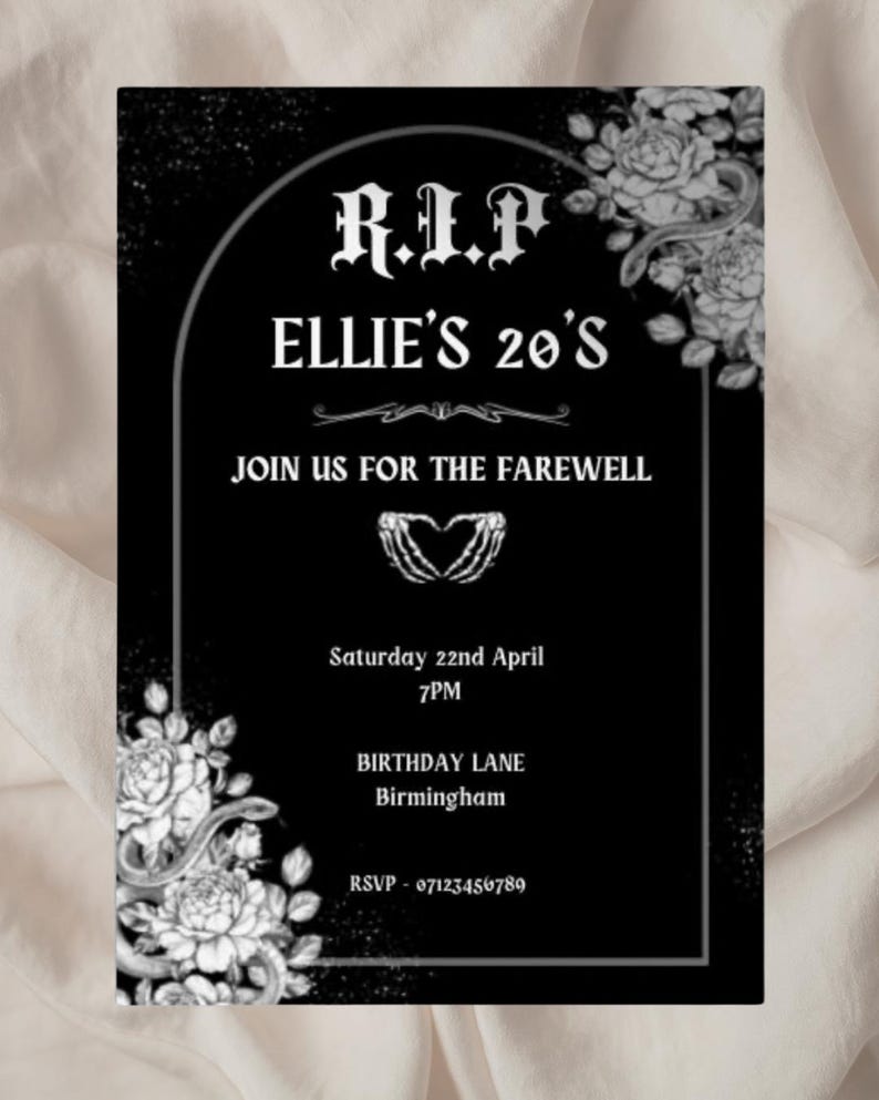 EDITABLE RIP 20's Birthday Party Invites - Etsy