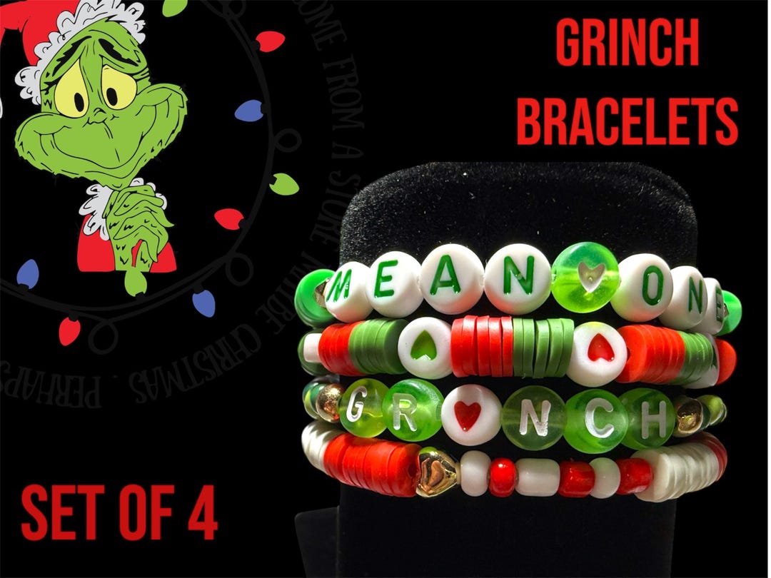 Merry Grinchmas! Grinch Friendship Bracelet Bundle Set, Christmas ...