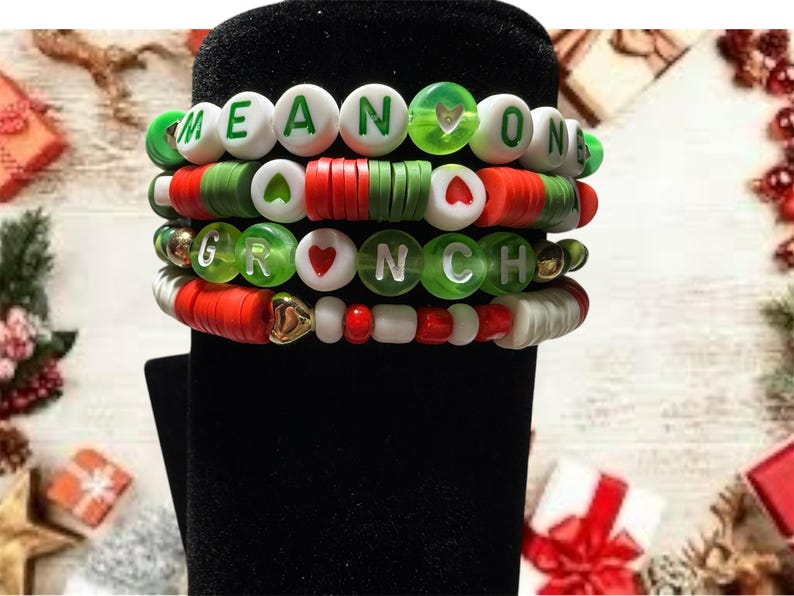 Merry Grinchmas! Grinch Friendship Bracelet Bundle Set, Christmas ...