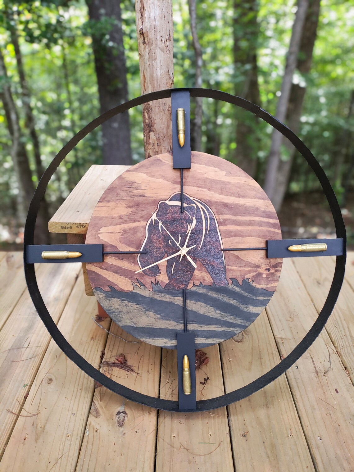 Repurposed Barrel Hoop Bear Clock - Etsy