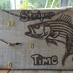 Striper Time Bass Clock - Etsy