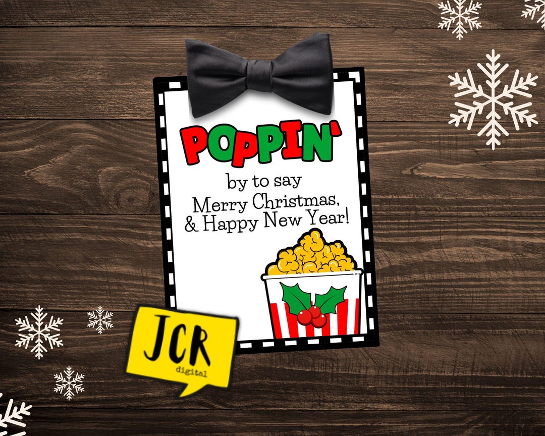 Christmas Popcorn Gift Tag – Printable Neighbor Gift (PDF) - Etsy