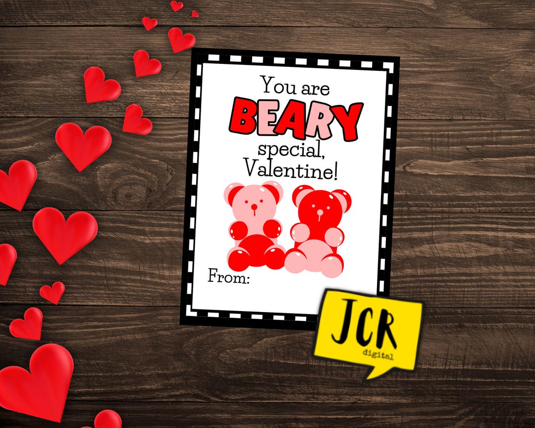 You Are BEARY Special Valentine- Classroom Valentines- Valentines ...