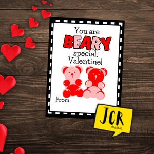 Bear Valentine Cards: Printable (digital Download) - Etsy