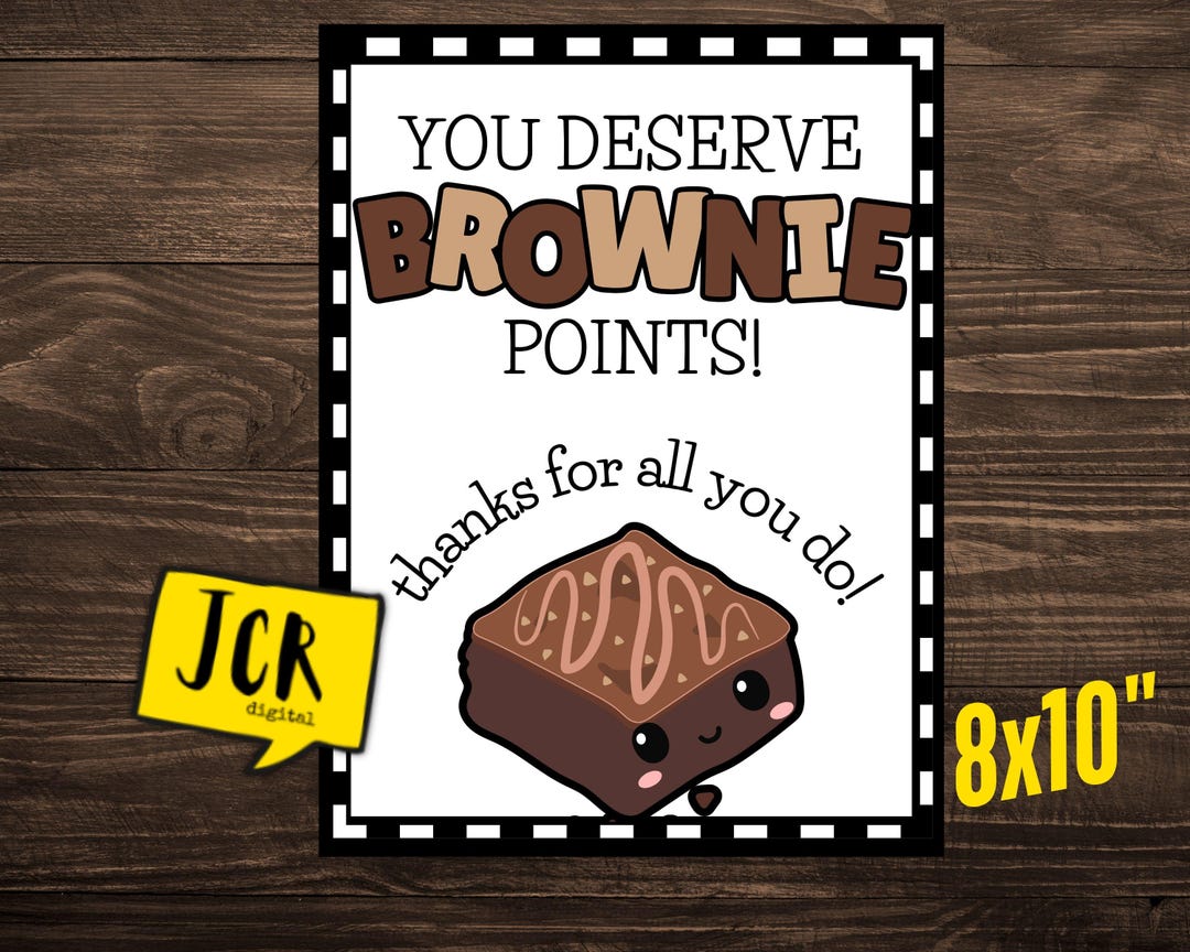 Brownie Points Appreciation Sign: Employee Thank You (digital Download ...