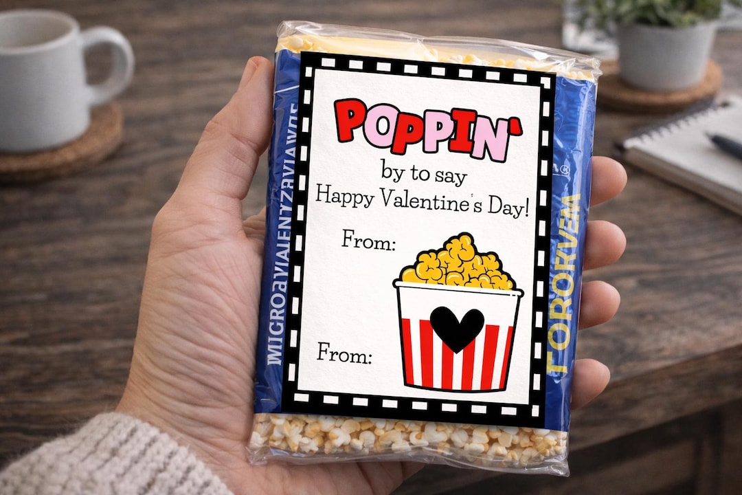 Popcorn Valentines Cards: Printable(pdf) - Etsy