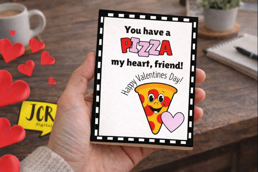 Pizza Valentine Cards – Printable Classroom Valentines (PDF) - Etsy